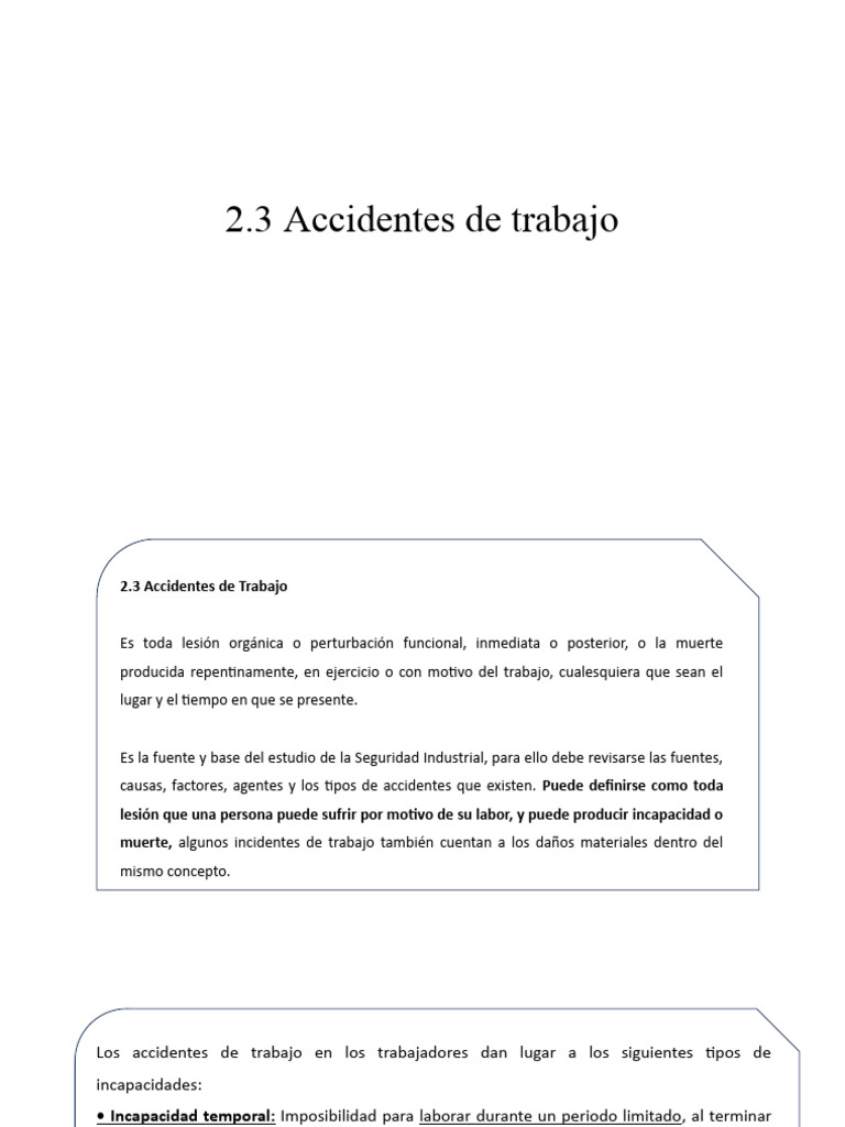 Tipos de Accidentes de Trabajo y Consecuencias | PDF