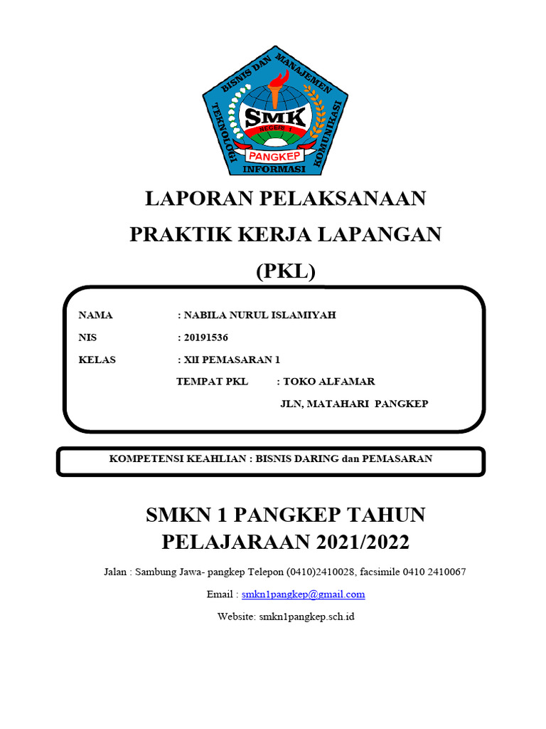 Contoh Format Laporan Pkl 1 Pdf