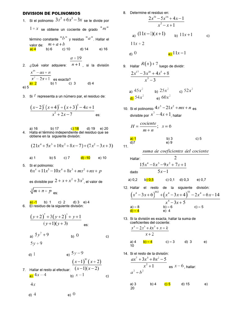 Separat Intensivo Letras | PDF | División (Matemáticas) | Matemáticas