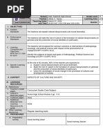 Senior High School Lesson Plan Example | PDF | Learning | Teachers