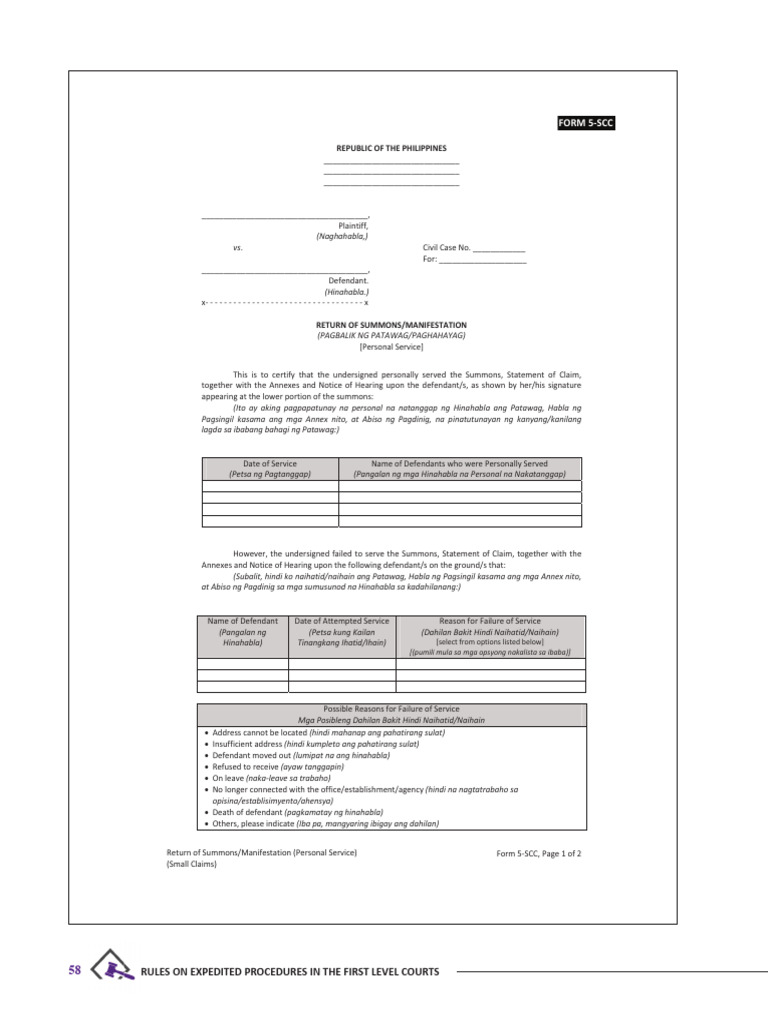 Return of Summons | PDF