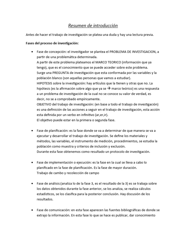 Copia de Resumen Intro Corregido | PDF | Hipótesis | Medición