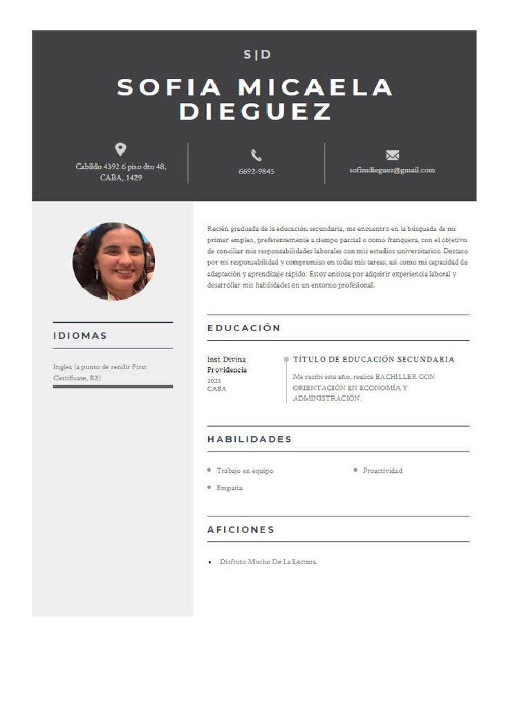 CV Sofia Dieguez | PDF