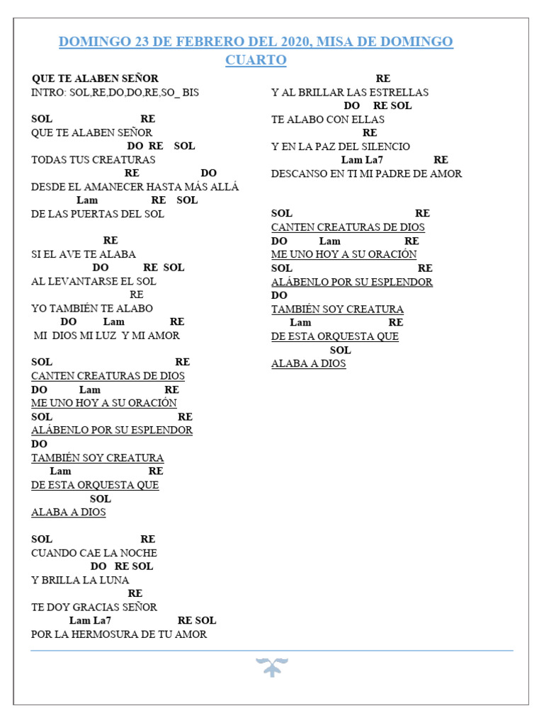 QUE TE ALABEN SEÑOR Word A PDF | PDF | Creencia religiosa y doctrina