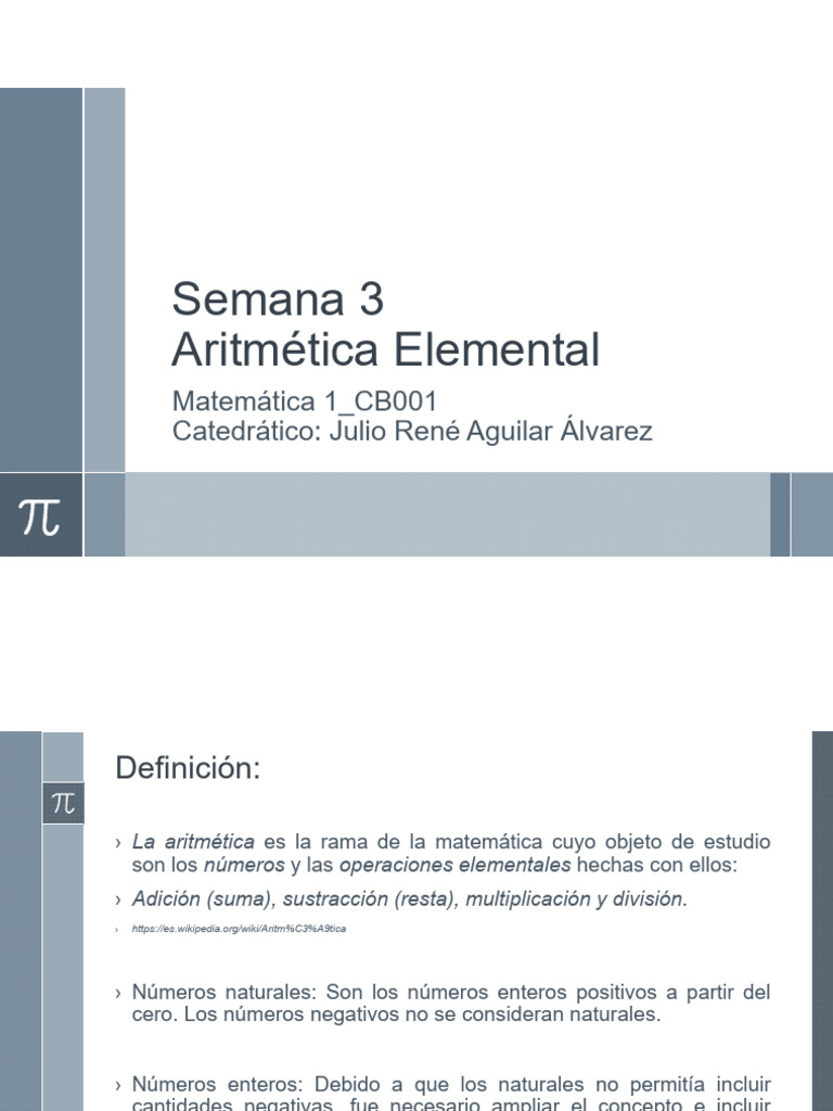Aritmética Elemental Números Y Operaciones Pdf División