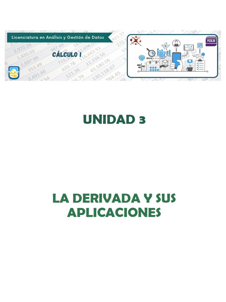 Unidad 3 - Derivada - Sus Aplicaciones | PDF | Derivado | Calculo diferencial