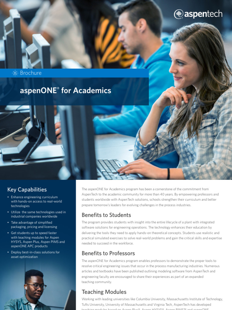 aspenONE Academic Brochure | PDF | Software | Product Lifecycle