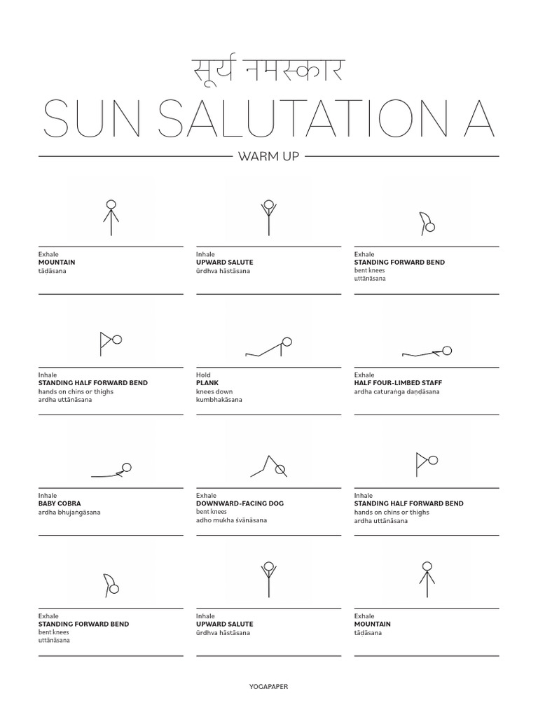 Sun Salutation A Sequence Guide | PDF