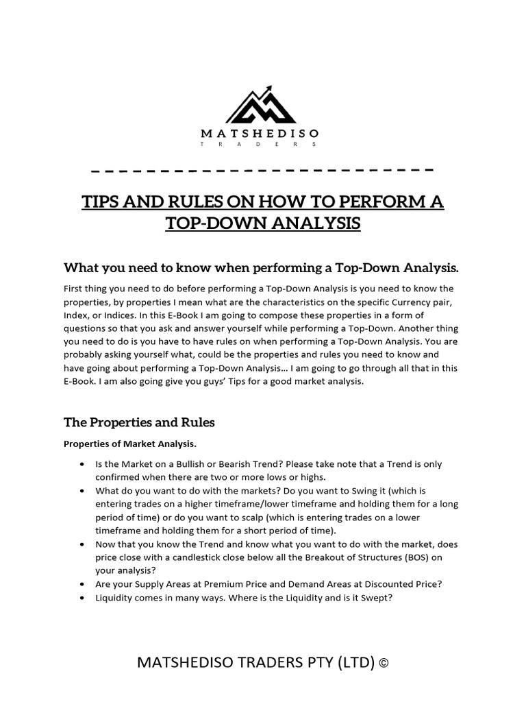 Tips and Rules On How To Perform A Top-Down Analysis 1 | PDF | Market ...