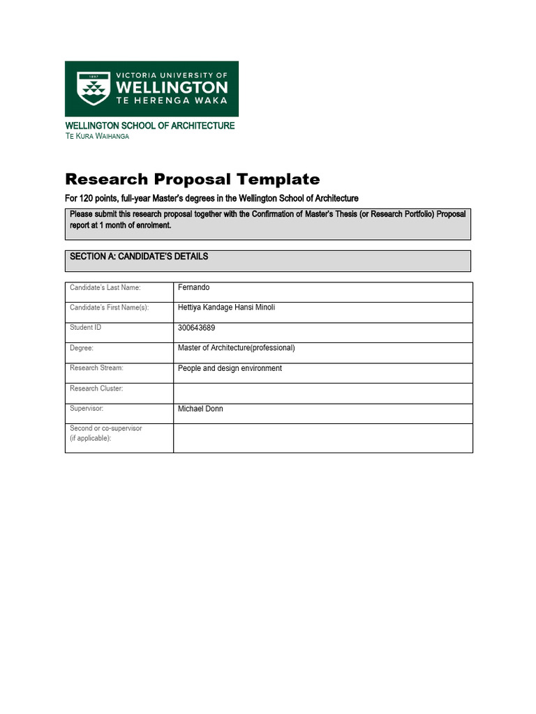 Research Proposal Form DraFT 1 | PDF | Well Being | Psychology