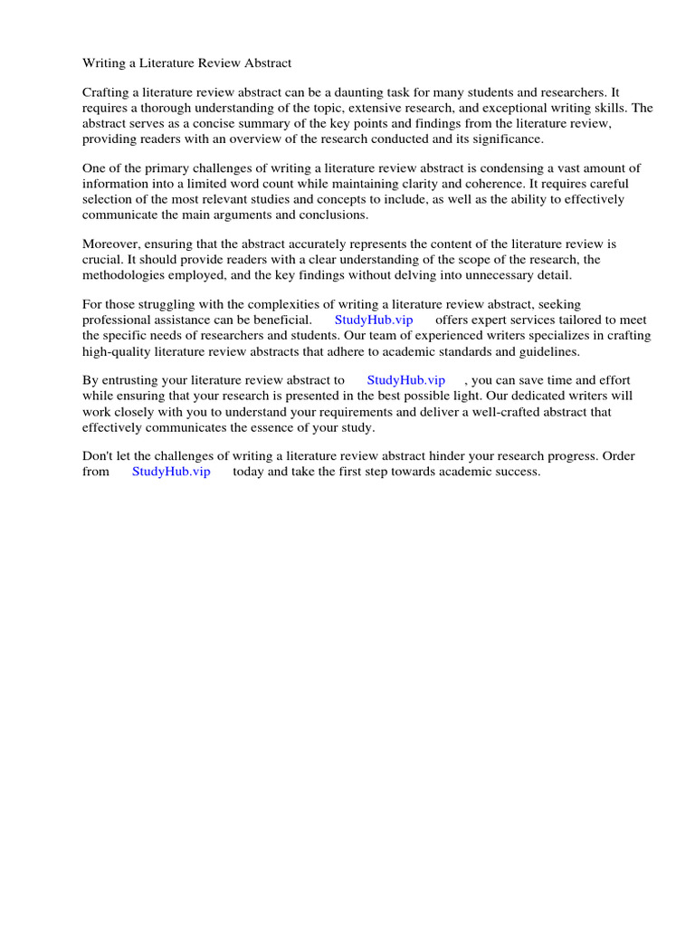 Writing A Literature Review Abstract | PDF | Abstract (Summary ... Writing A Literature Review Abstract | PDF | Abstract (Summary ...