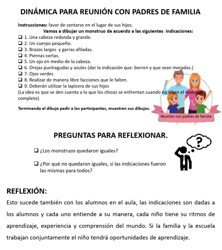 Dinamica para Reunion Con Padres de Familia | PDF