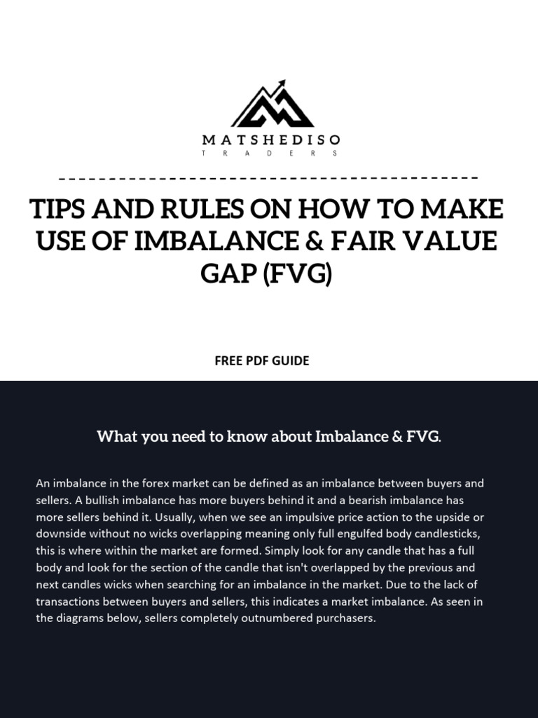 Tips and Rules On How To Make Use of Imbalance Fair Value Gap FVG | PDF ...
