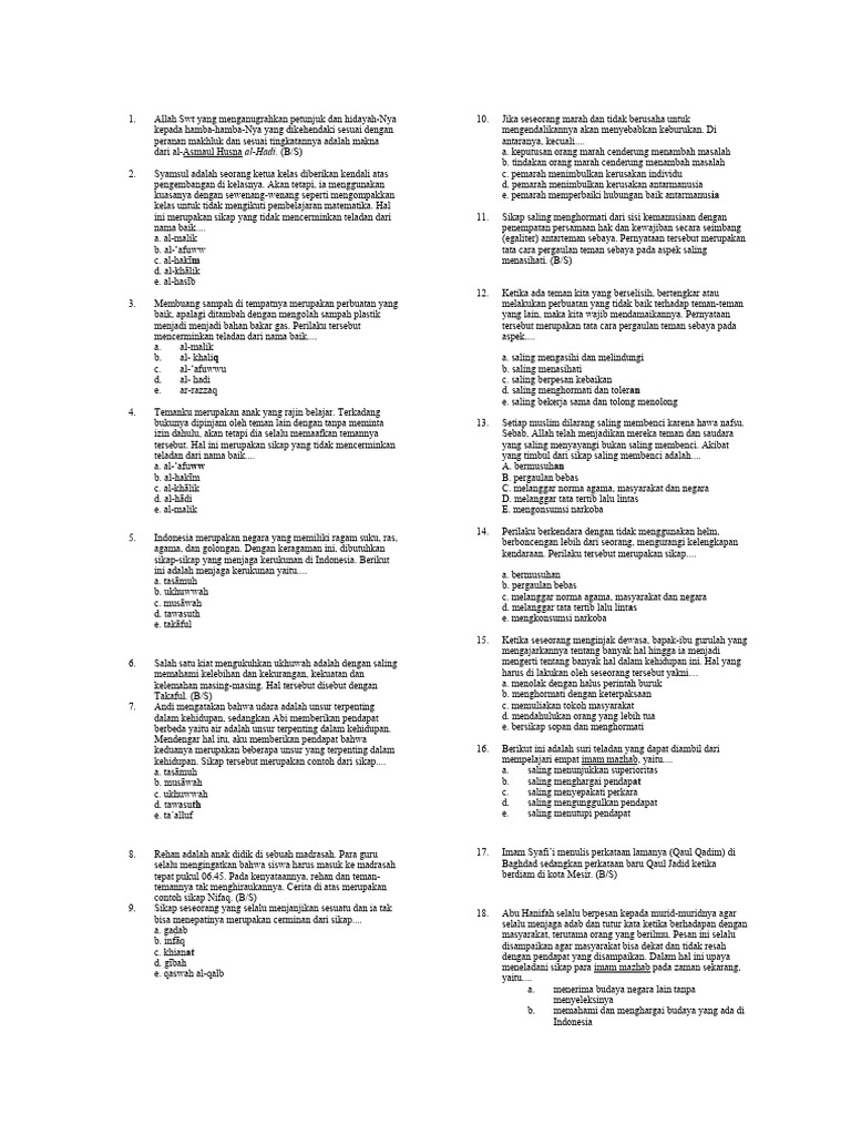 Kisi2 Ipa-Ips Am 2024 | PDF