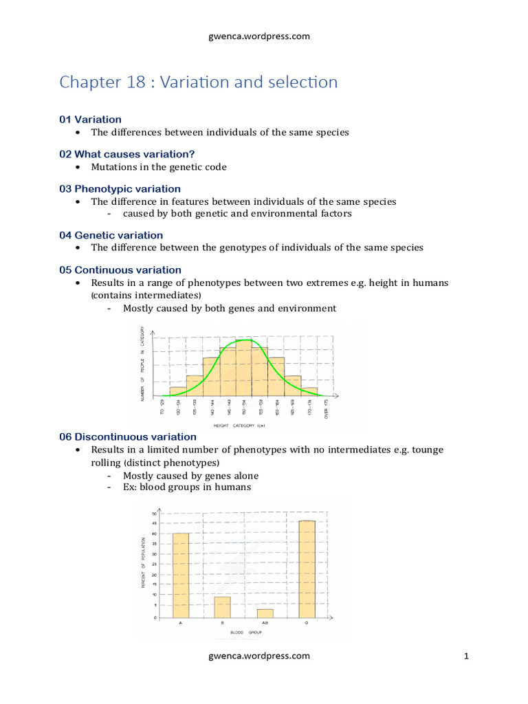 18-variation-and-selection | PDF | Mutation | Genetics