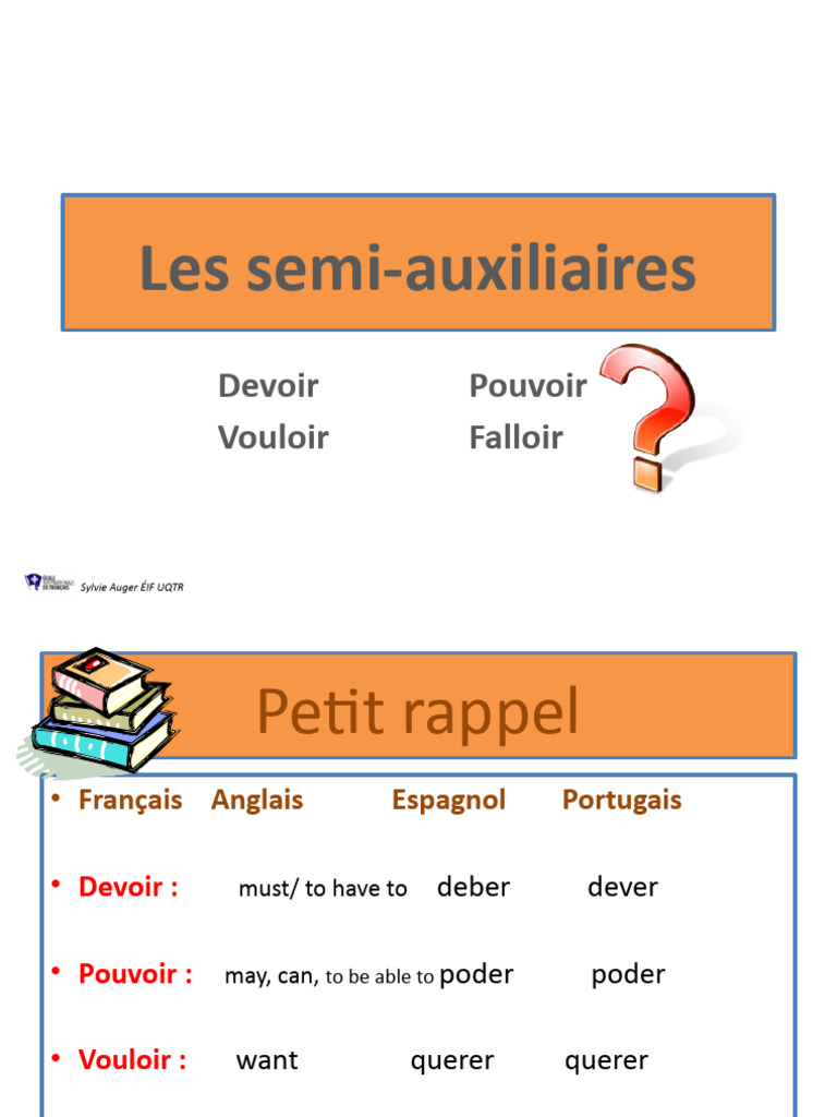 Les Semi-Auxiliaires Niveau Débutant | PDF | Grammaire | Morphologie ...