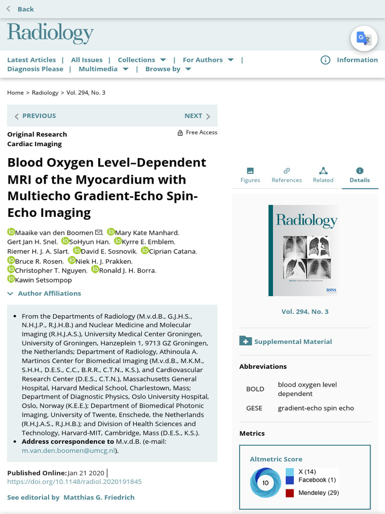 Blood Oxygen Level-Dependent MRI of The Myocardium With Multiecho Gradient-Echo Spin-Echo ...