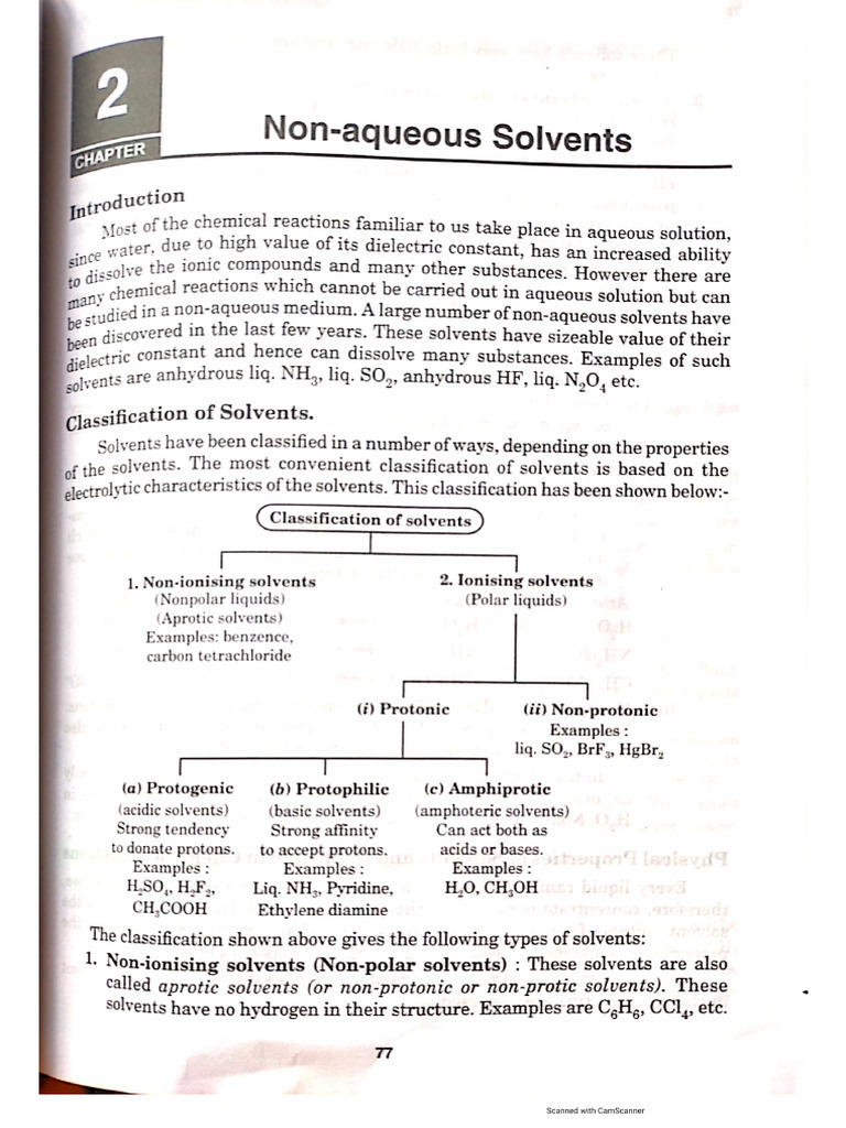 non aqueous solvents | PDF