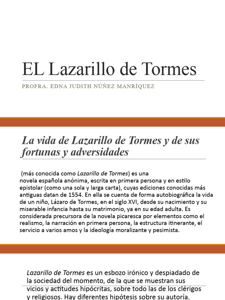 EL Lazarillo de Tormes | PDF