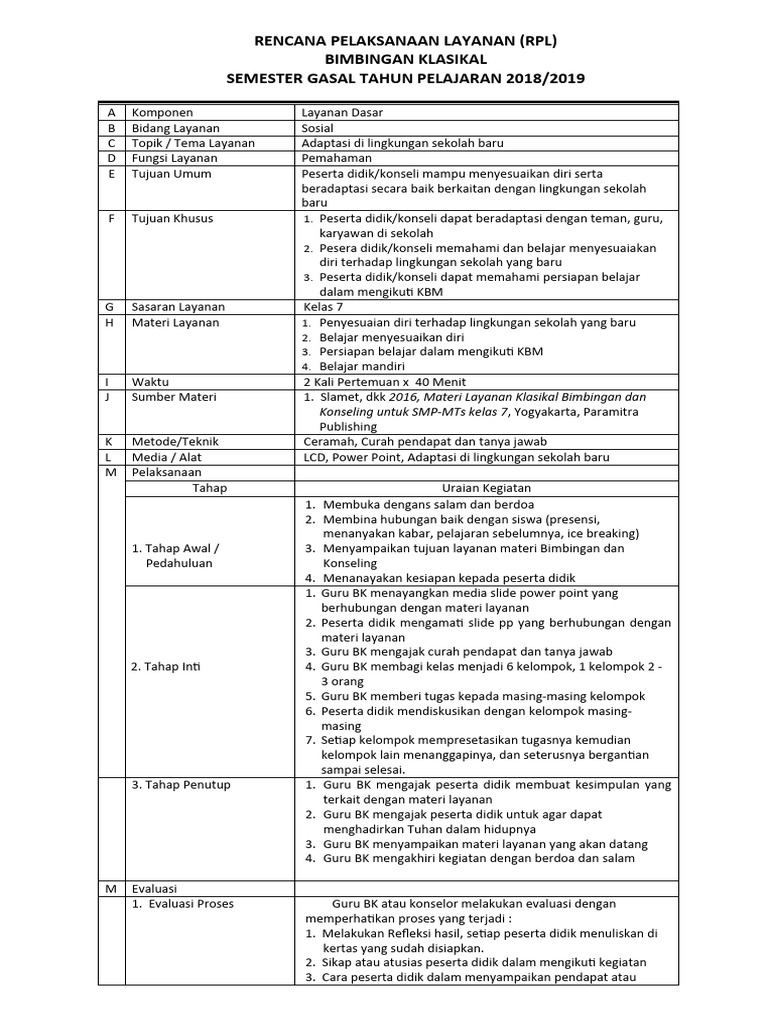 RPL ADAPTASI DI LINGKUNGAN SEKOLAH BARU (Ganjil) | PDF RPL ADAPTASI DI LINGKUNGAN SEKOLAH BARU (Ganjil) | PDF