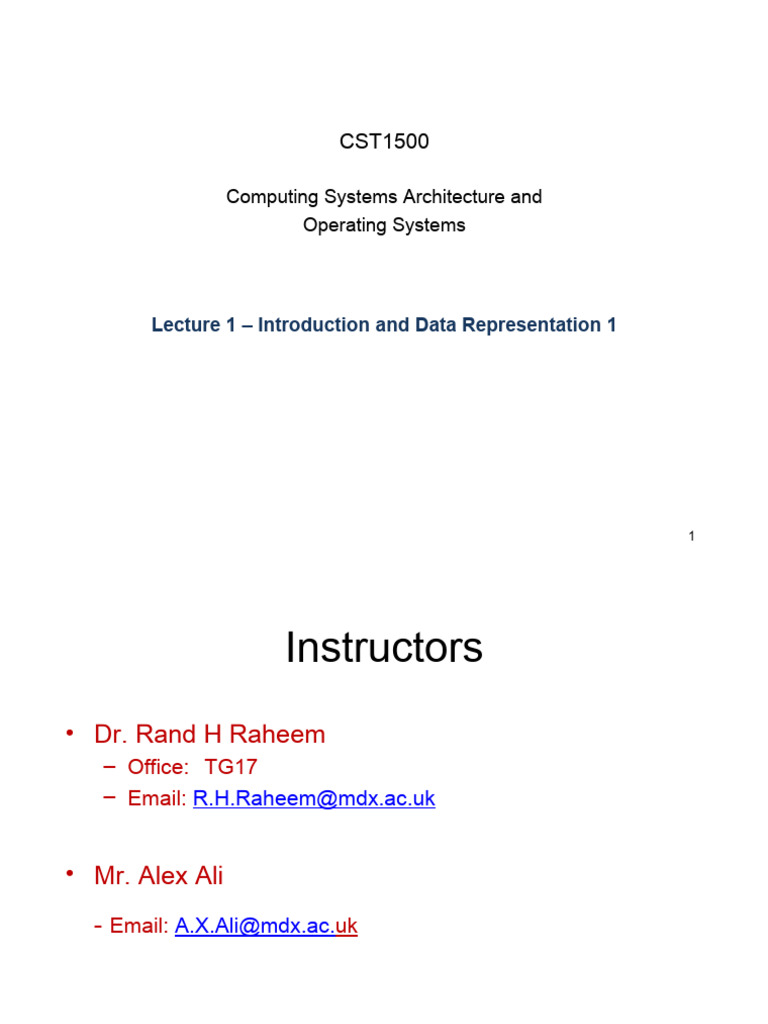Lecture01-Introduction and Data Representation 1 | PDF | Bit | Byte Lecture01-Introduction and Data Representation 1 | PDF | Bit | Byte