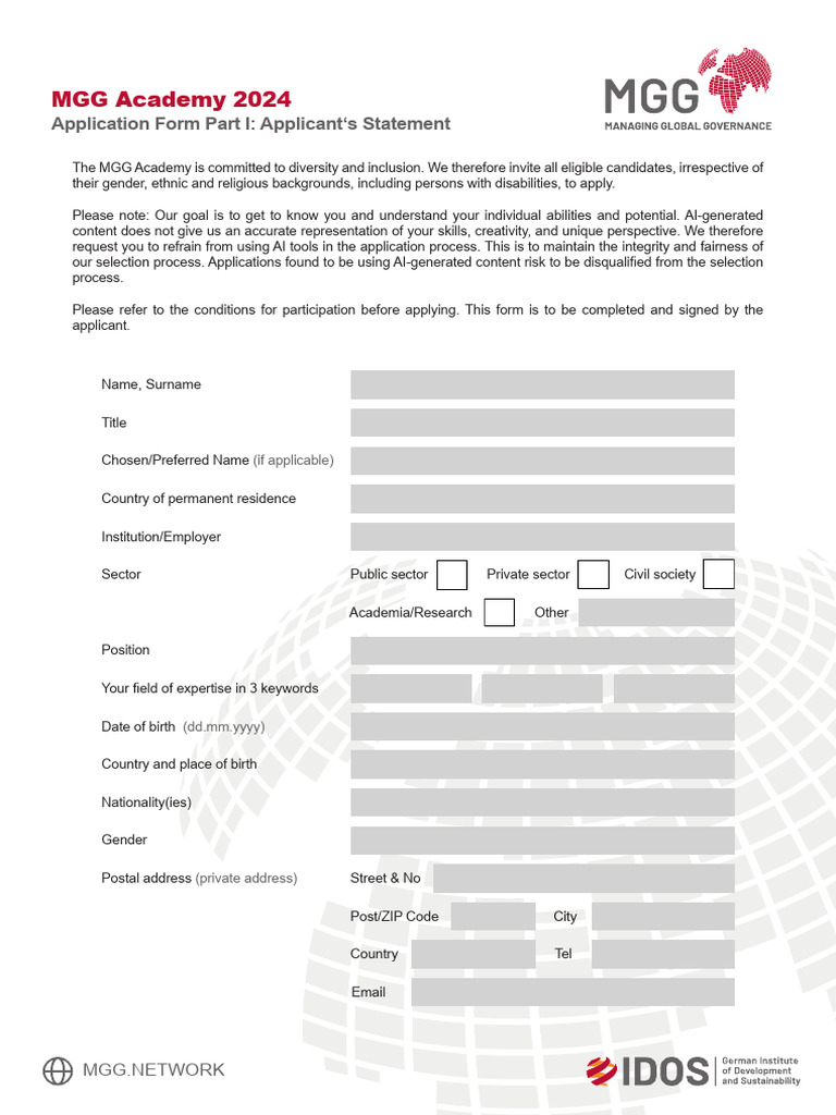 MGG Academy 2024 Participants Form | PDF | Data