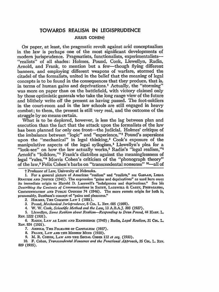 Legisprudence Cohen 1950 | PDF | Policy