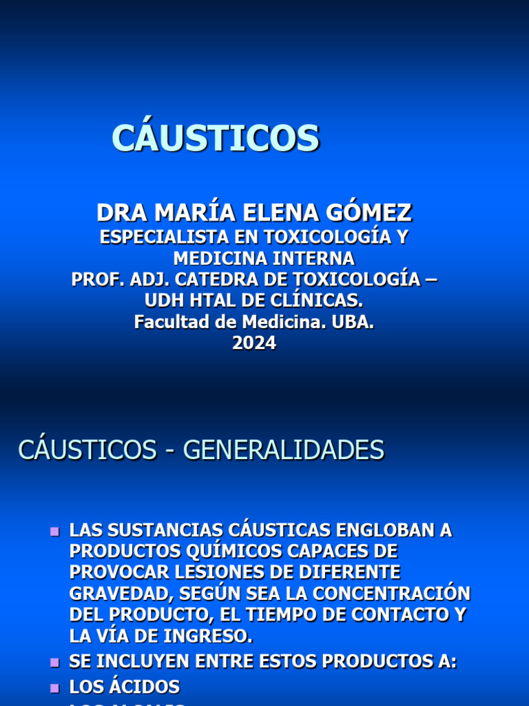 Causticos Udh Clínicas | PDF | Ácido clorhídrico | Quemar