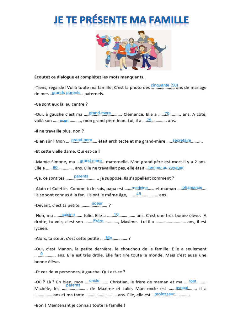 Présentation de ma famille | PDF