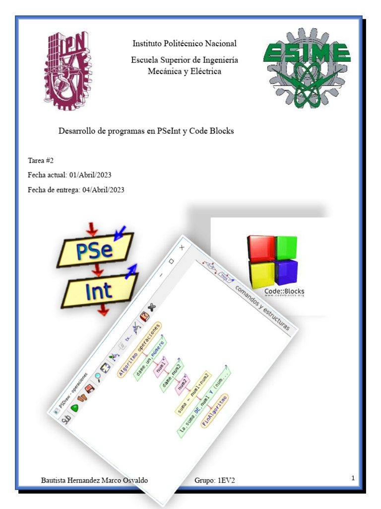 Programación en PSeInt y Code Blocks | PDF | Programación de computadoras | Algoritmos
