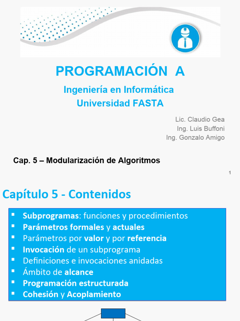 C05-Modularización de Algoritmos | PDF | Variable (informática) | Programación de computadoras