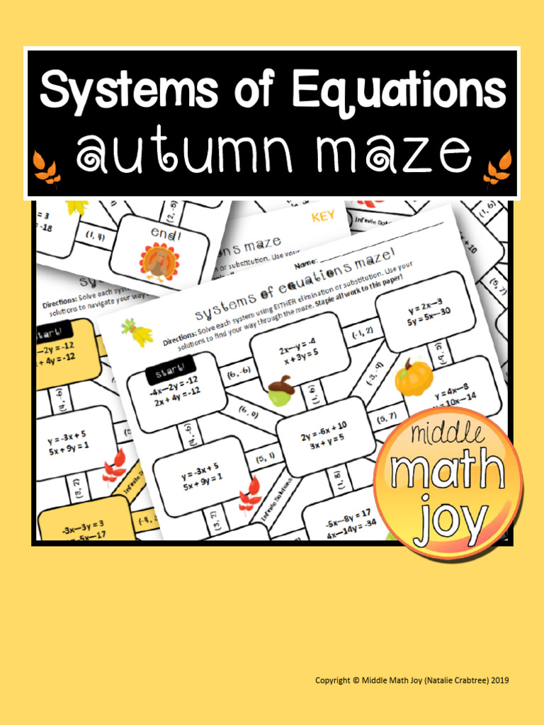 Autumn Maze: Systems of Equations | PDF