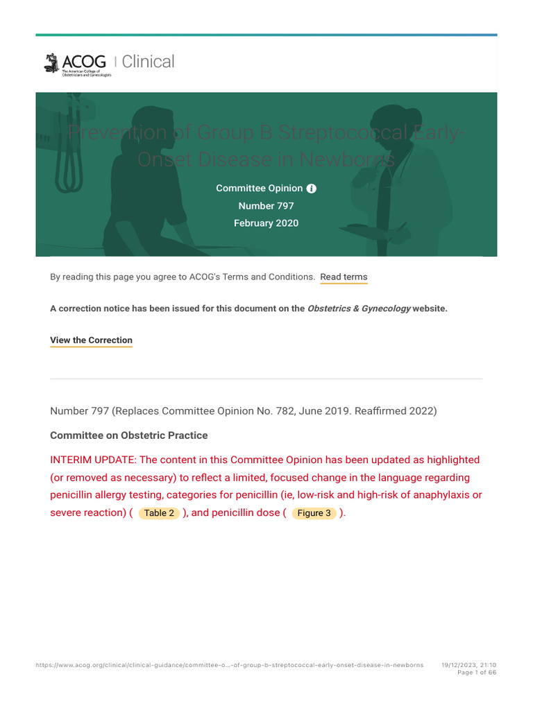 Prevention of Group B Streptococcal Early-Onset Disease in Newborns ...