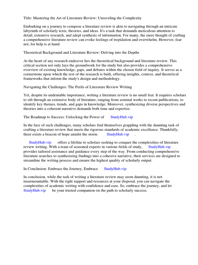 Theoretical Background and Literature Review | PDF | Literature Review ...