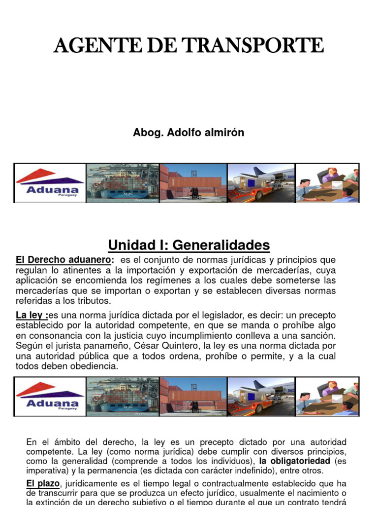 Agente de Transporte Material Completo | PDF | aduana | Arancel