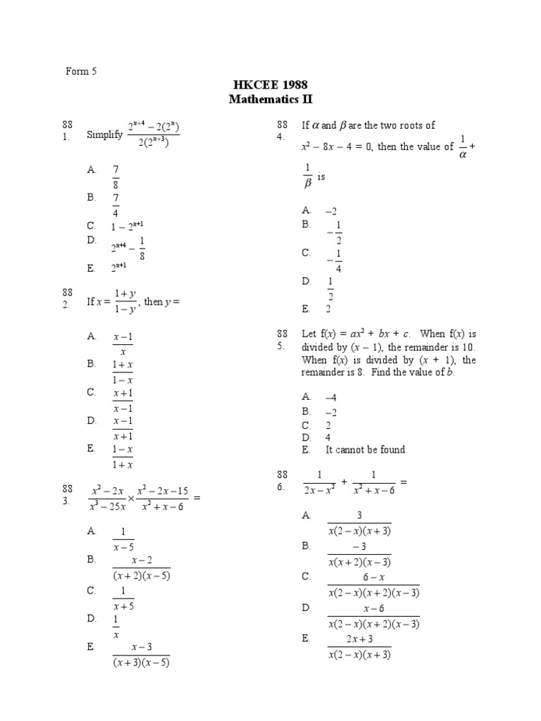 Mathematics 1988 Paper 2 | Download Free PDF | Circle | Geometry
