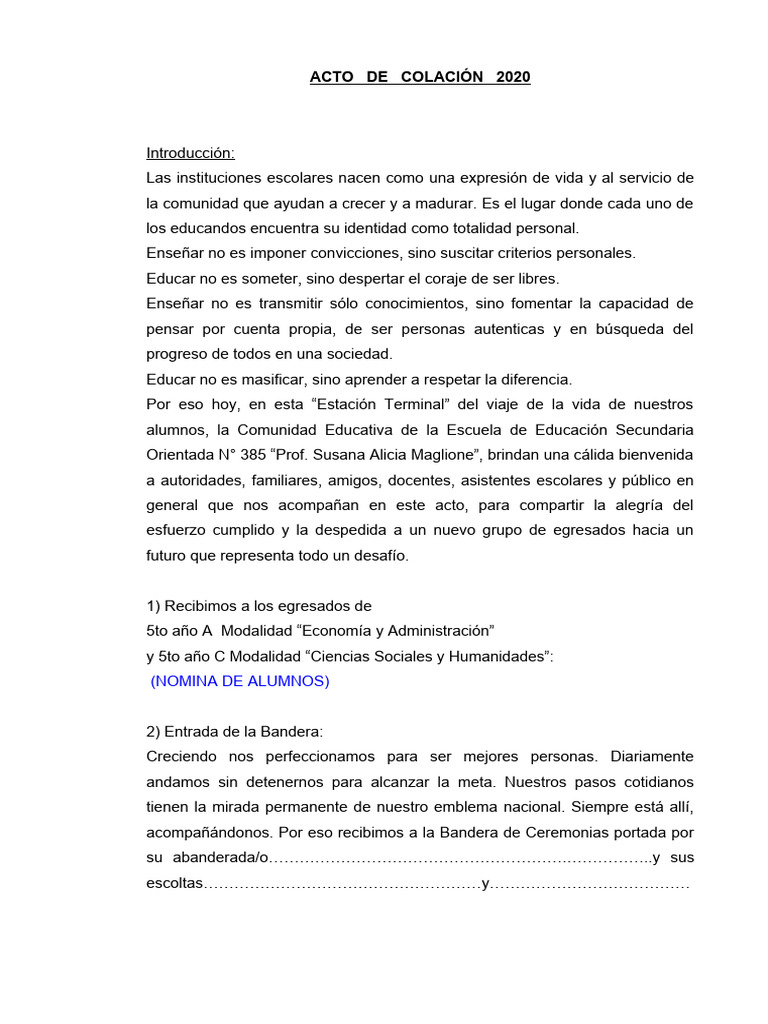 GLOSAS ACTO DE COLACIÓN 1) | PDF