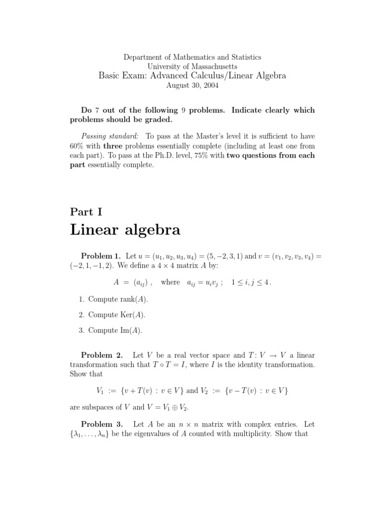 f04 Basic Advcalc | Download Free PDF | Linear Map | Eigenvalues And Eigenvectors