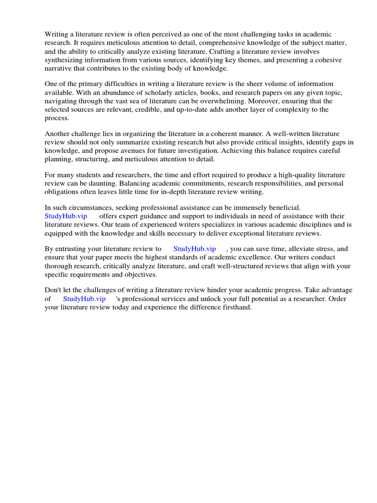 Literature Review Sample | Download Free PDF | Thesis | Literature Review