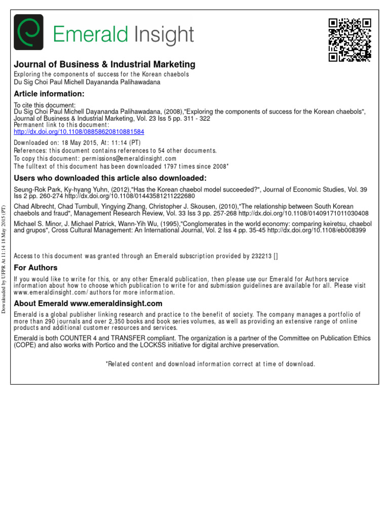 Korean Chaebols' Success Factors | PDF | Variance | Cronbach's Alpha
