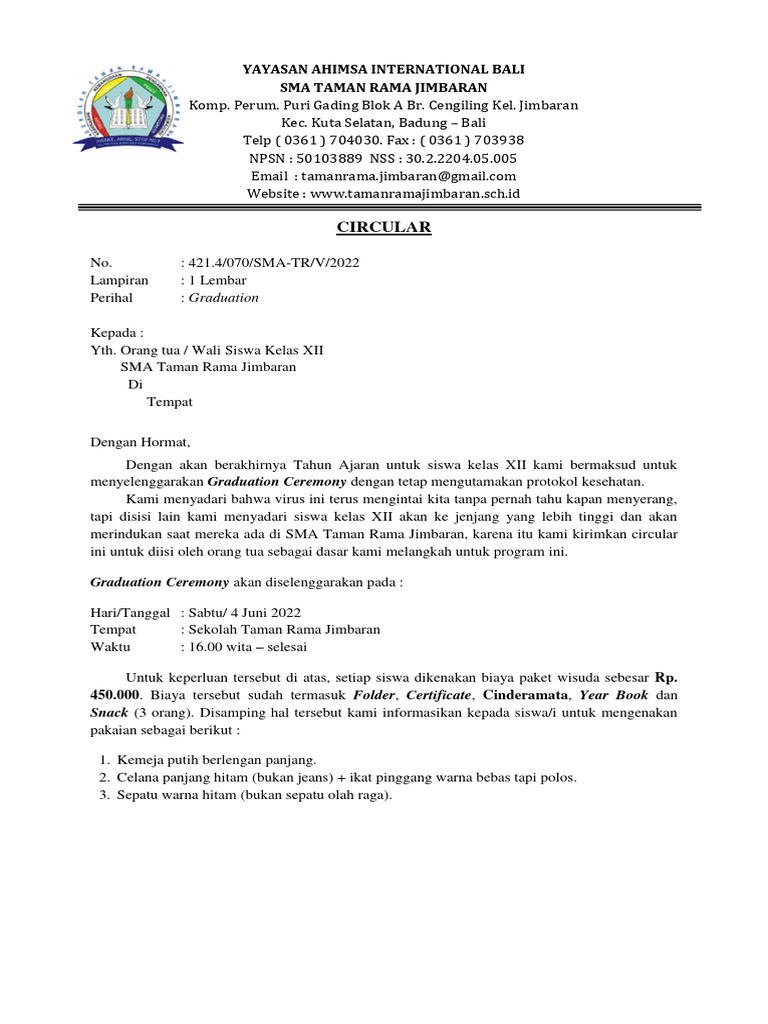 7973 - SMA Circular Graduation 2022 | PDF