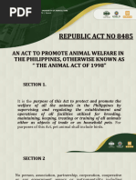 RA 10631: Animal Welfare Overview | PDF