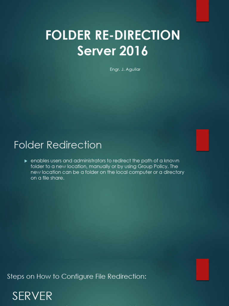Server2019 Folder REdirection | PDF | Group Policy | Active Directory