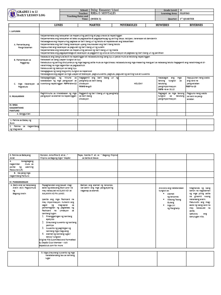 Filipino DLL | PDF