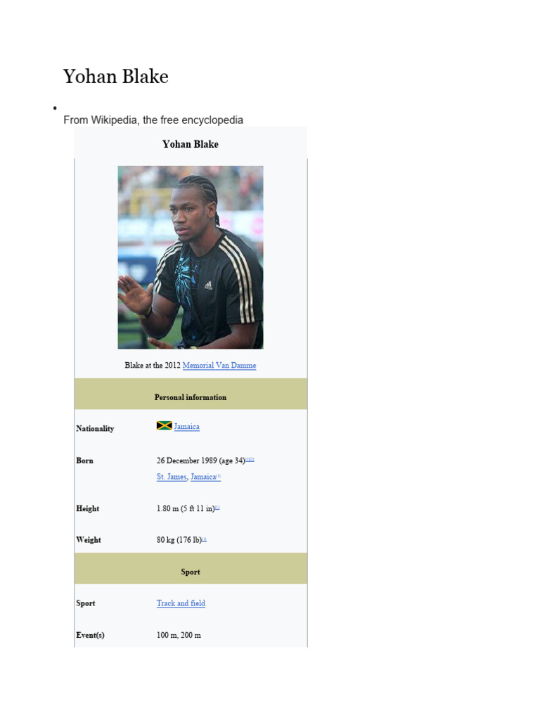 Yohan Blake Part2 | PDF | Sport Of Athletics | Sports