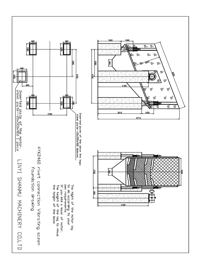 4YK2460 Foundation Drawing | PDF
