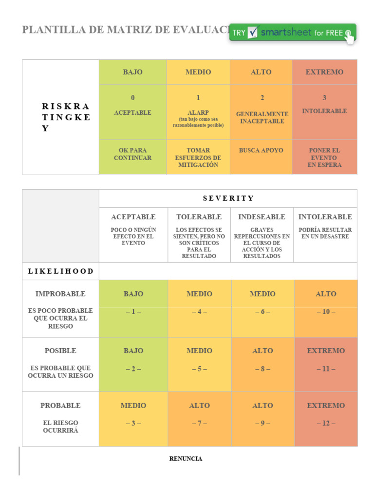 IC Risk Assessment Matrix 27193 WORD ES | PDF