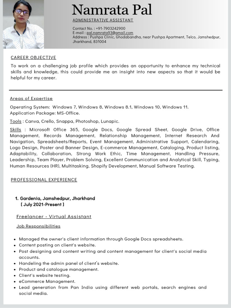 Namrata Pal CV 2024 | PDF | Microsoft Office | E Commerce