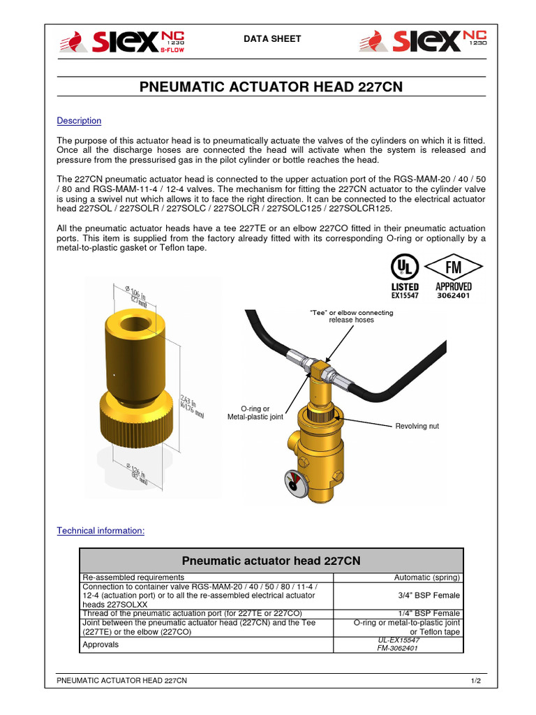 Pneumatic actuator head 227CN_Rv05 | PDF | Valve | Actuator
