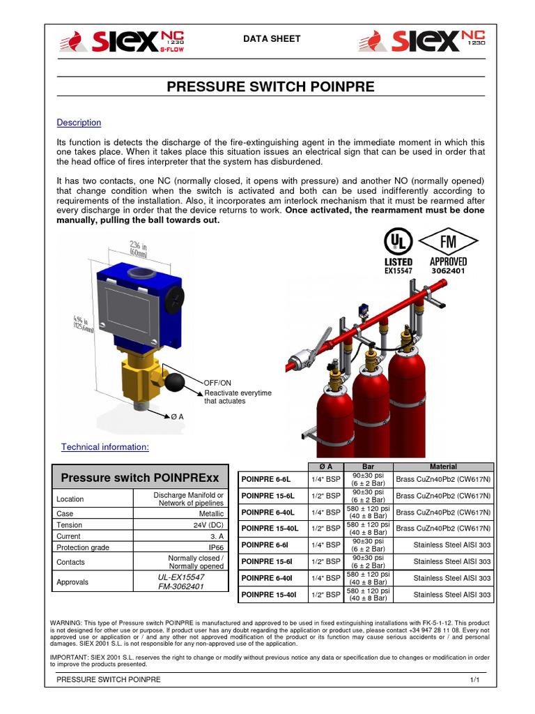 POINPRE Pressure Switch Datasheet | PDF | Switch | Electricity